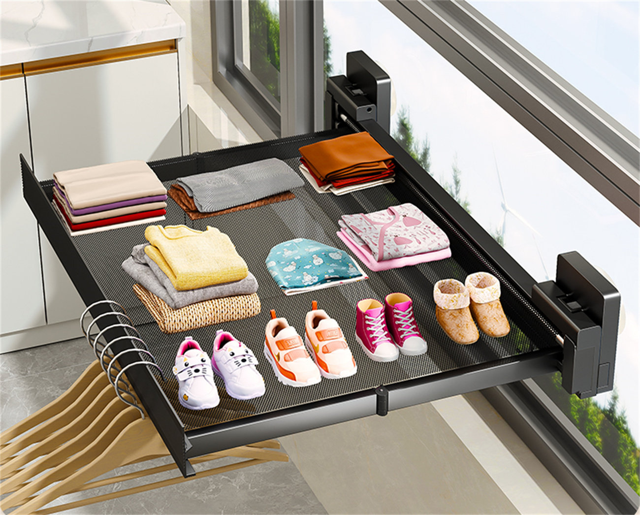 Rebrilliant Aluminum Alloy Suction Cup No-Drill Retractable Clothes ...