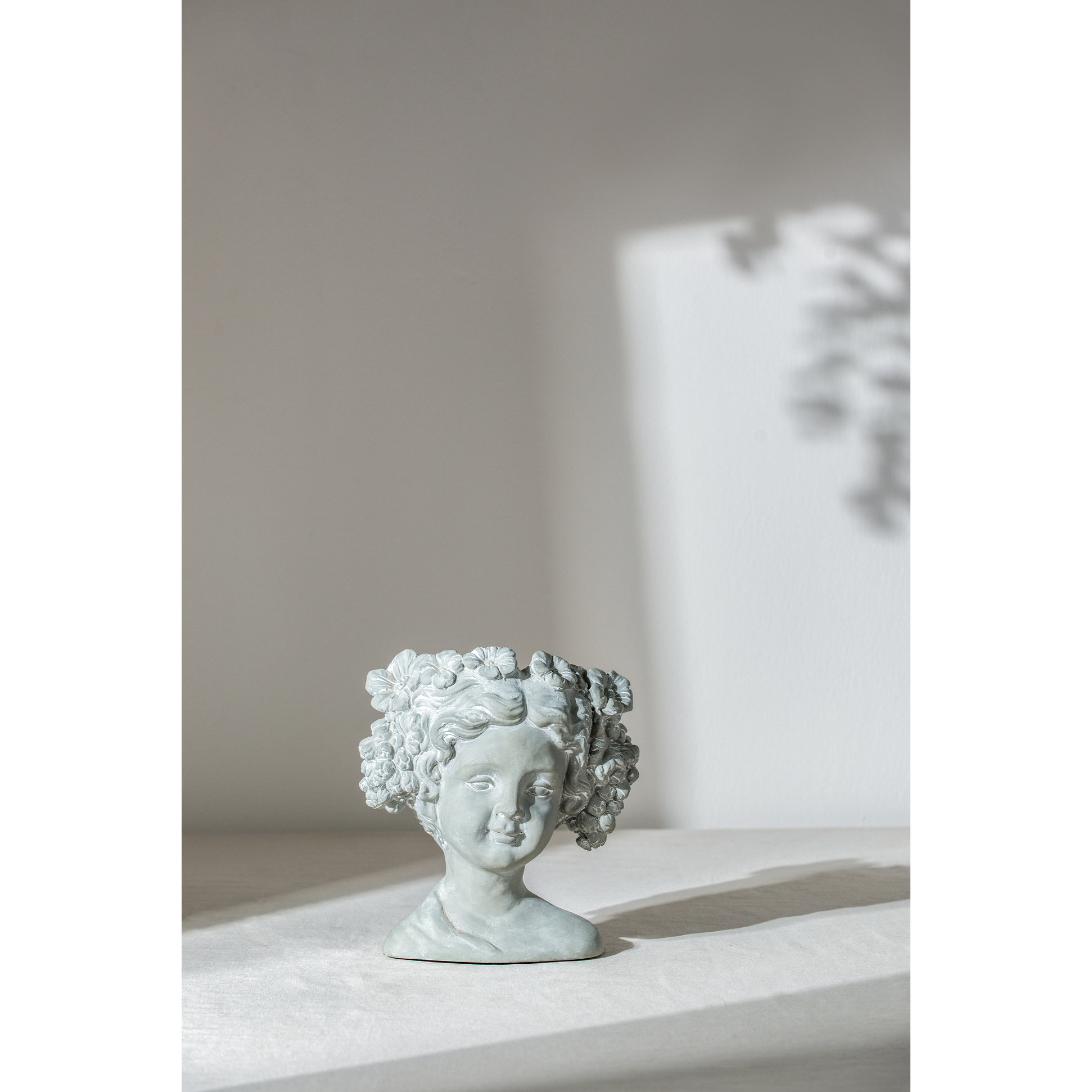 Arlmont & Co. Brown 8X4x9" Garden Head Bust Planter - Cement For ...