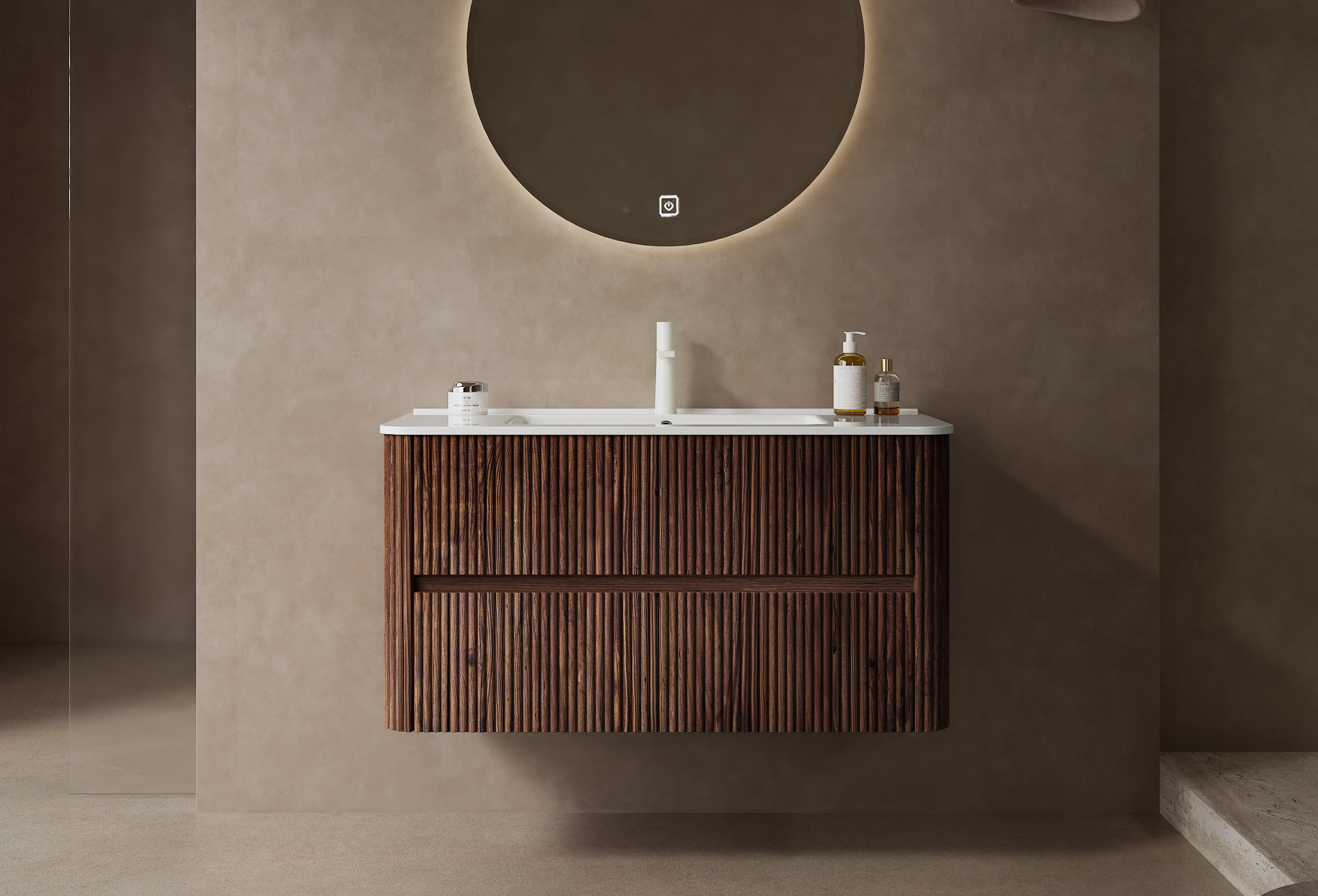 NFusion Howard Freestanding Bathroom Vanity with Sink & 3 Faucet Holes ...