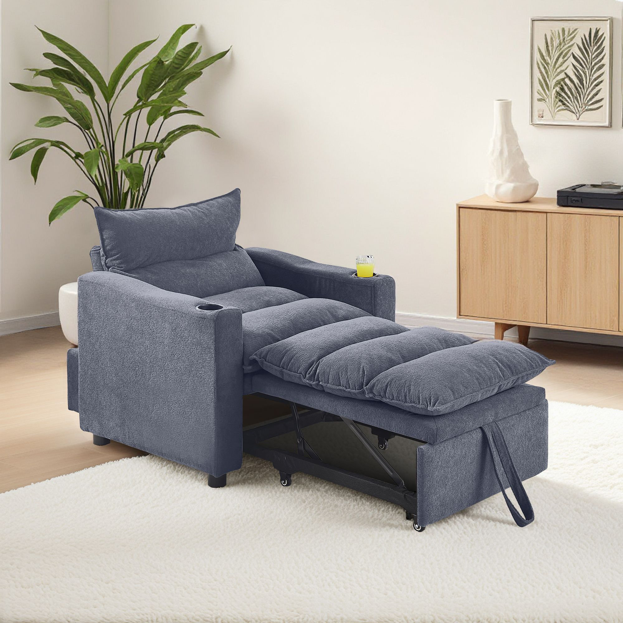 Ebern Designs 56"&36"Wavy Cloud Convertible Sofa Bed&Sleeper Chair – 3 ...
