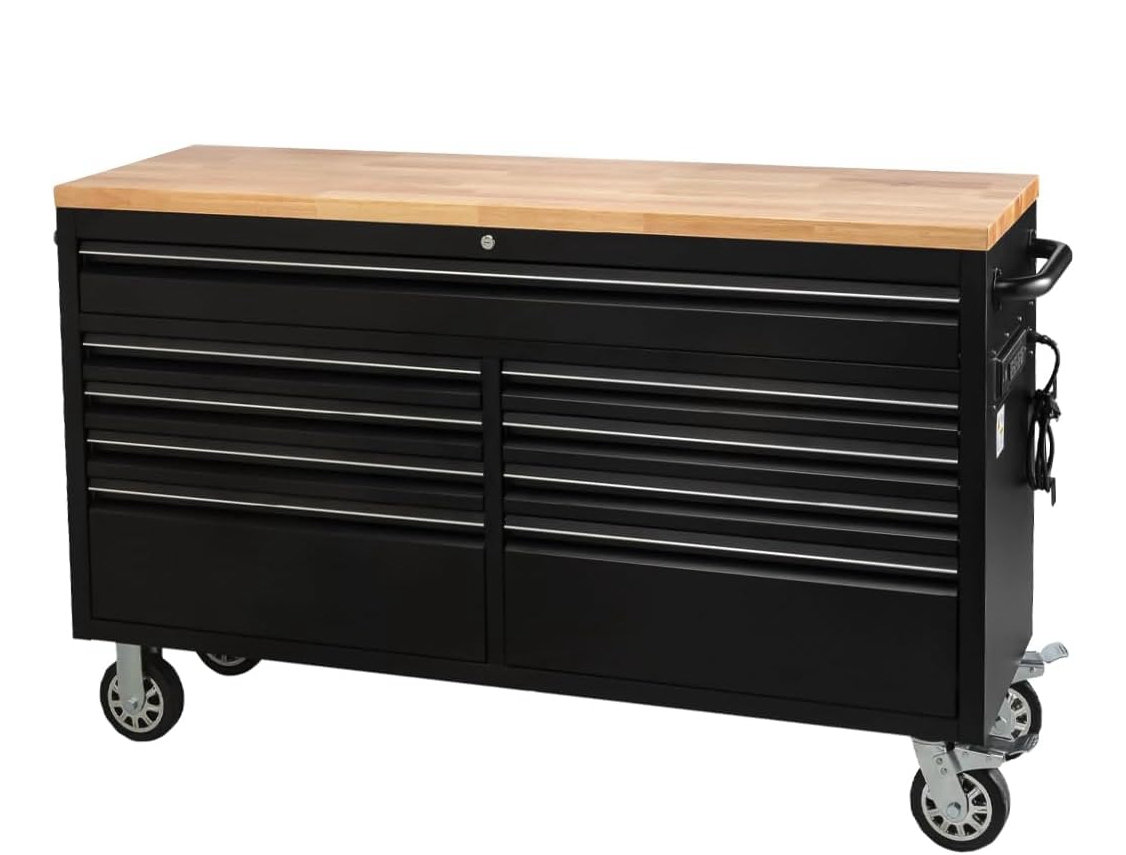 Zstar 9-Drawer Large Rolling Tool Chest, 61" Mobile Tool Storage ...