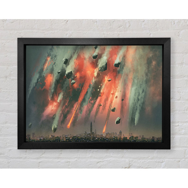 Bright Star Asteroids Hitting The Earth - Single Picture Frame Art ...