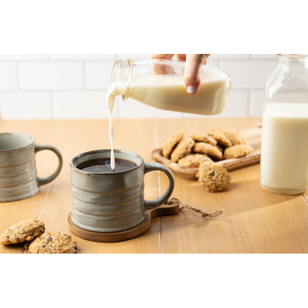 kook Glazed Coffee Mugs - Lined - Java/Slate - Wayfair Canada