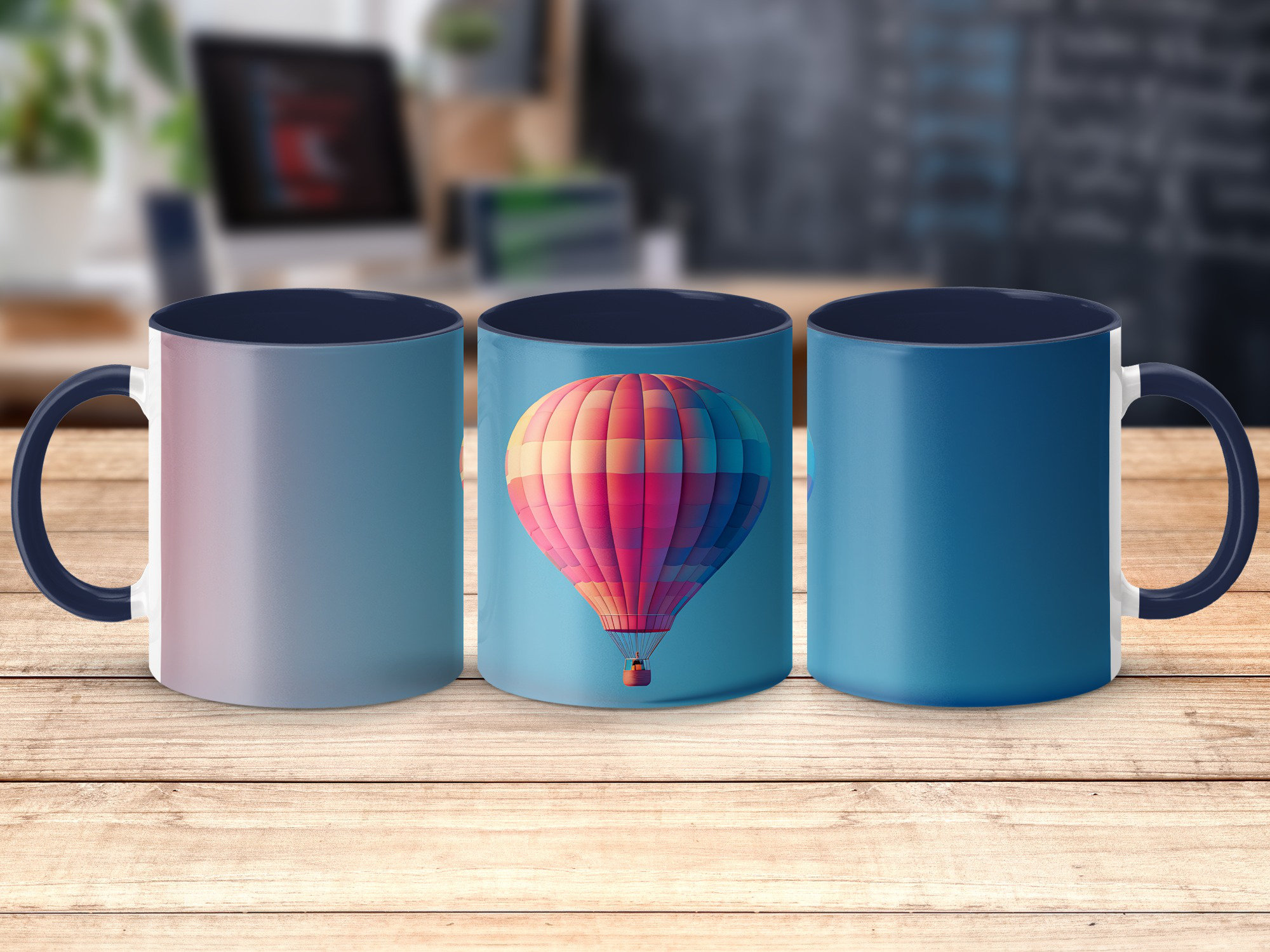 East Urban Home Colourful 3D Design 11oz Accent Mugs – White Ceramic ...