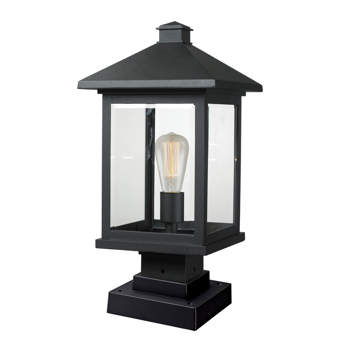 Sol 72 Outdoor™ Lovette Black 1 -Light 19.5'' H Pier Mount Light ...