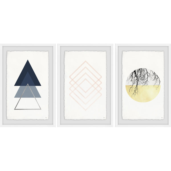 Wrought Studio Sequence Of Shapes Triptych Framed On Paper 3 Pieces by ...