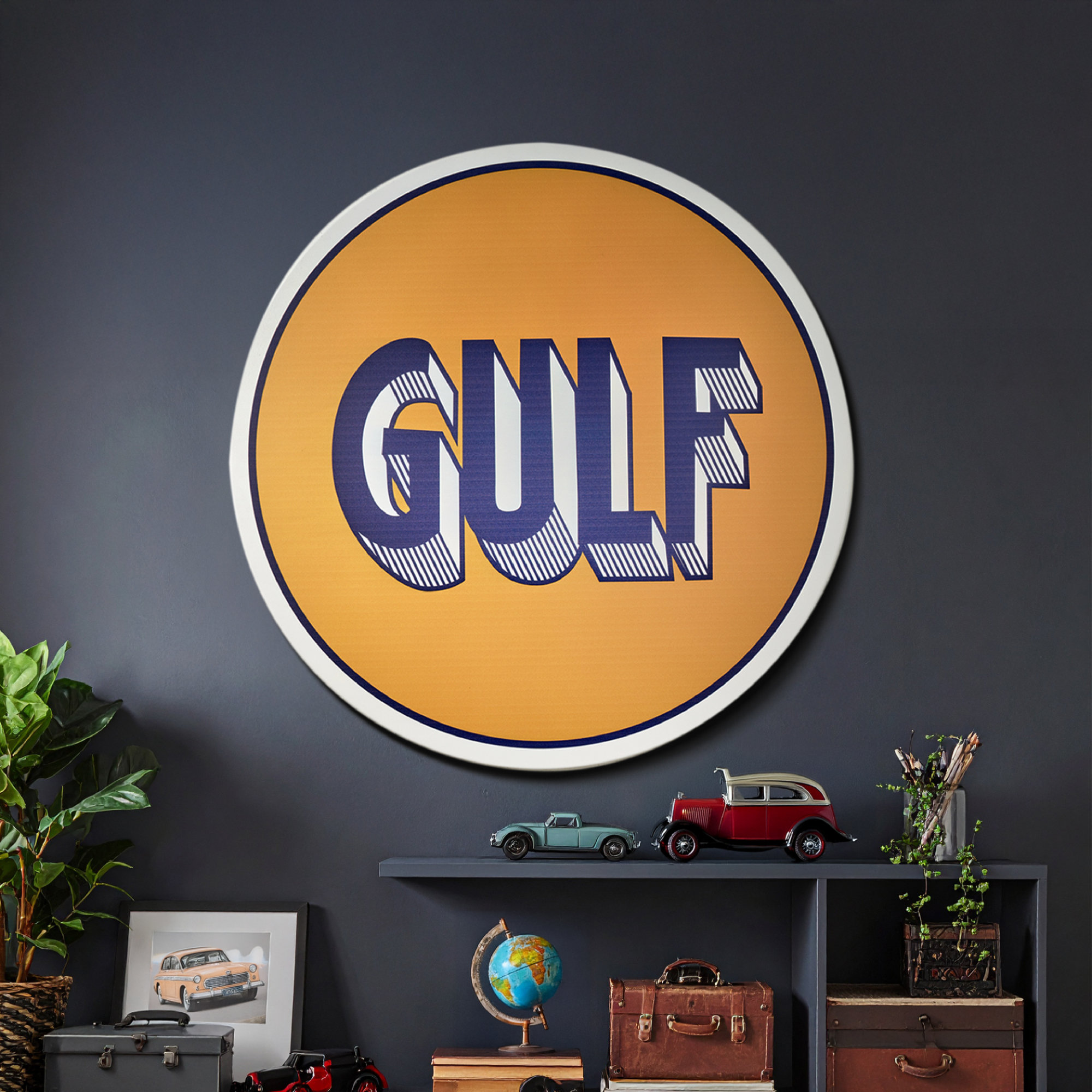 American Art Decor Gulf Oil Metal Sign 30" - Vintage Wall Art Classic ...