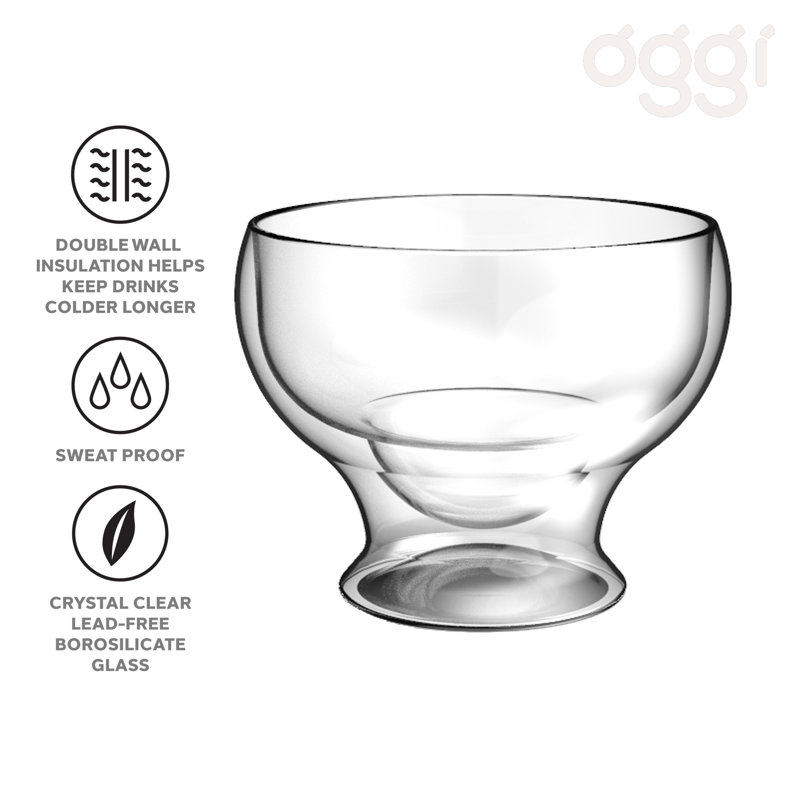 OGGI 2 - Piece 10oz. Glass Margarita Glass Glassware Set | Wayfair