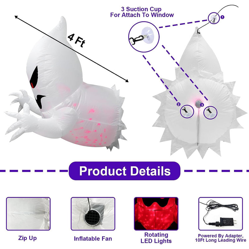 The Holiday Aisle® Ghost Broke Out from Window Blow up Scary Halloween ...