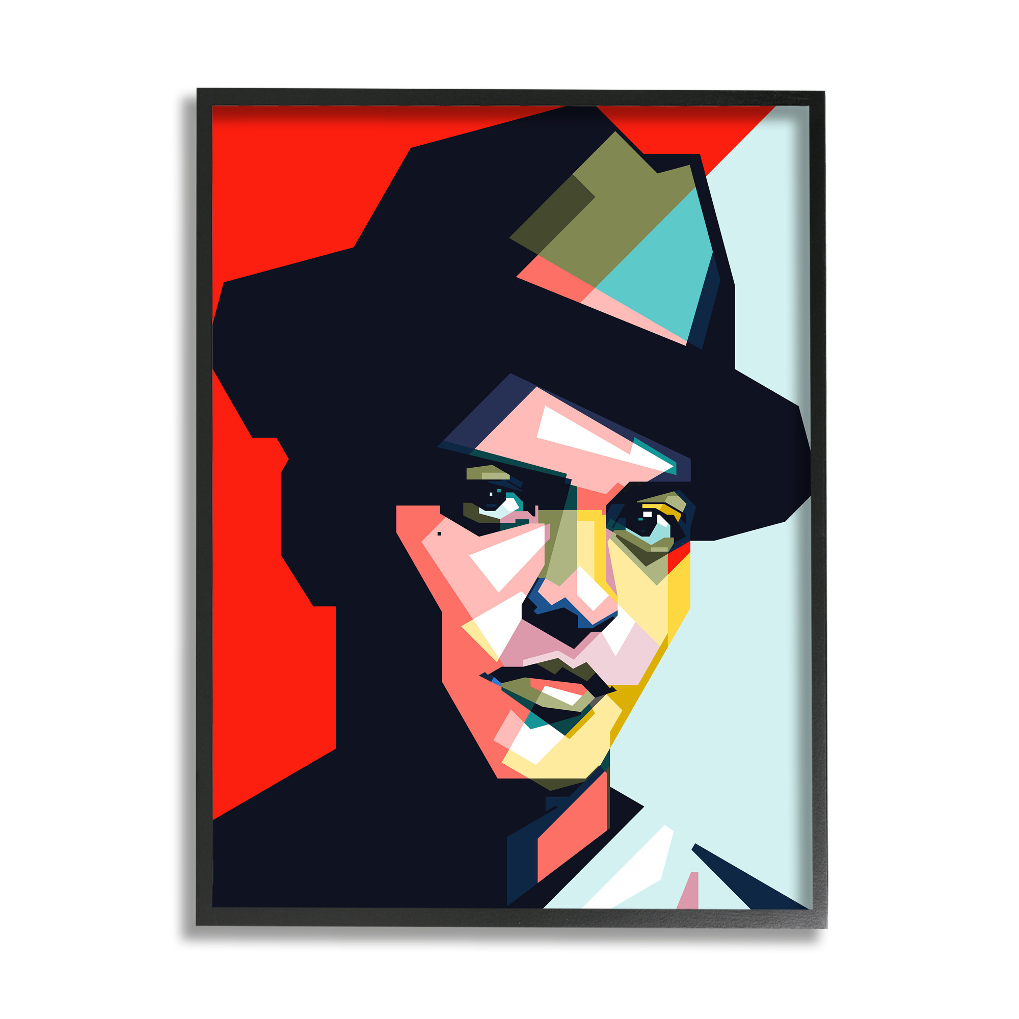 Stupell Industries Bruno Mars Modern Pop Portrait Abstract Geometric ...