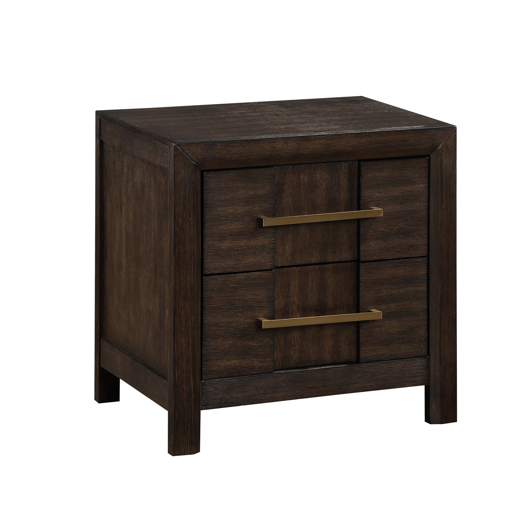 Corrigan Studio® Sleek 2 Nightstand In Walnut Color - Enhances Bedroom ...