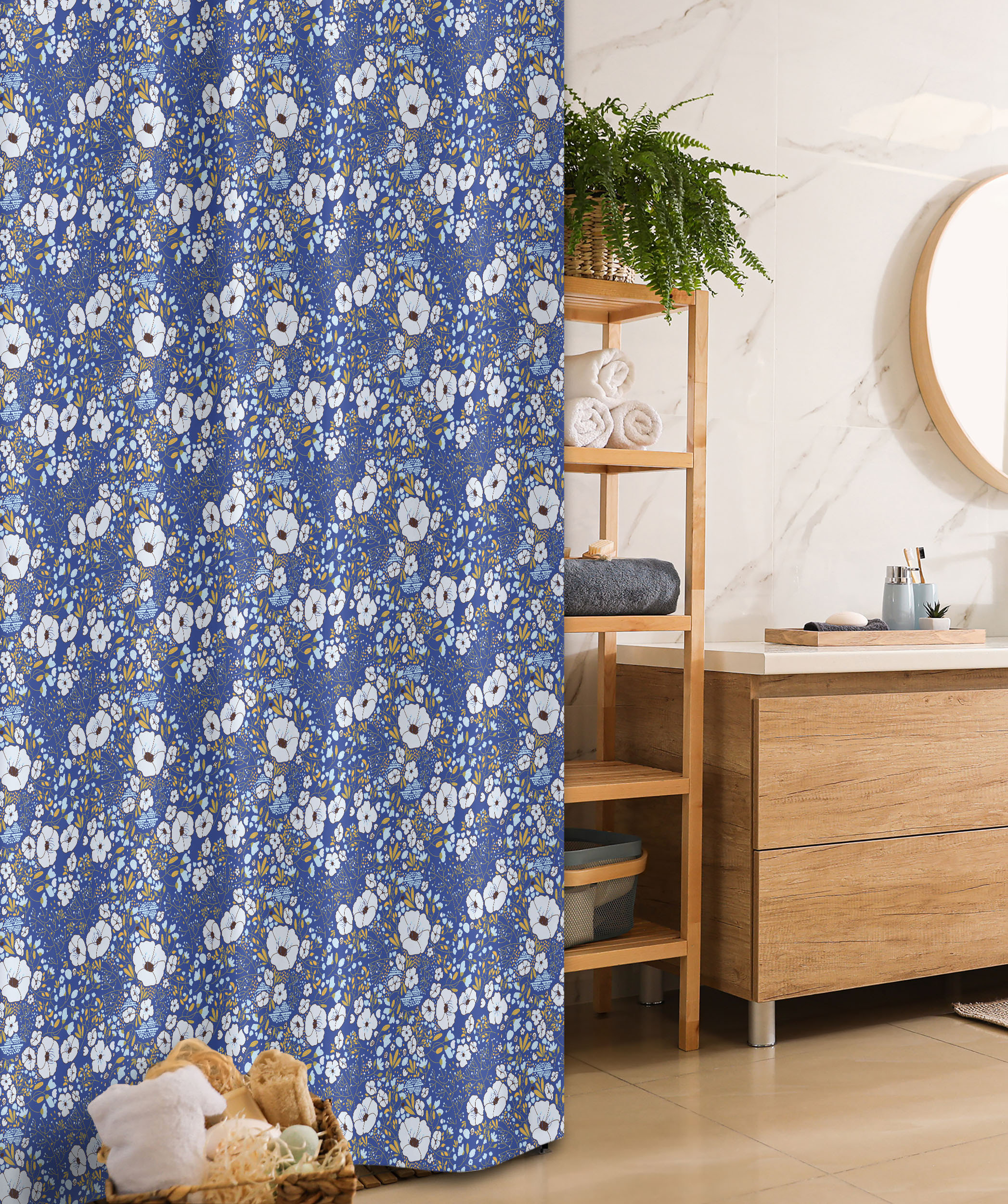 East Urban Home Charmae Floral Shower Curtain with Hooks Included | Wayfair