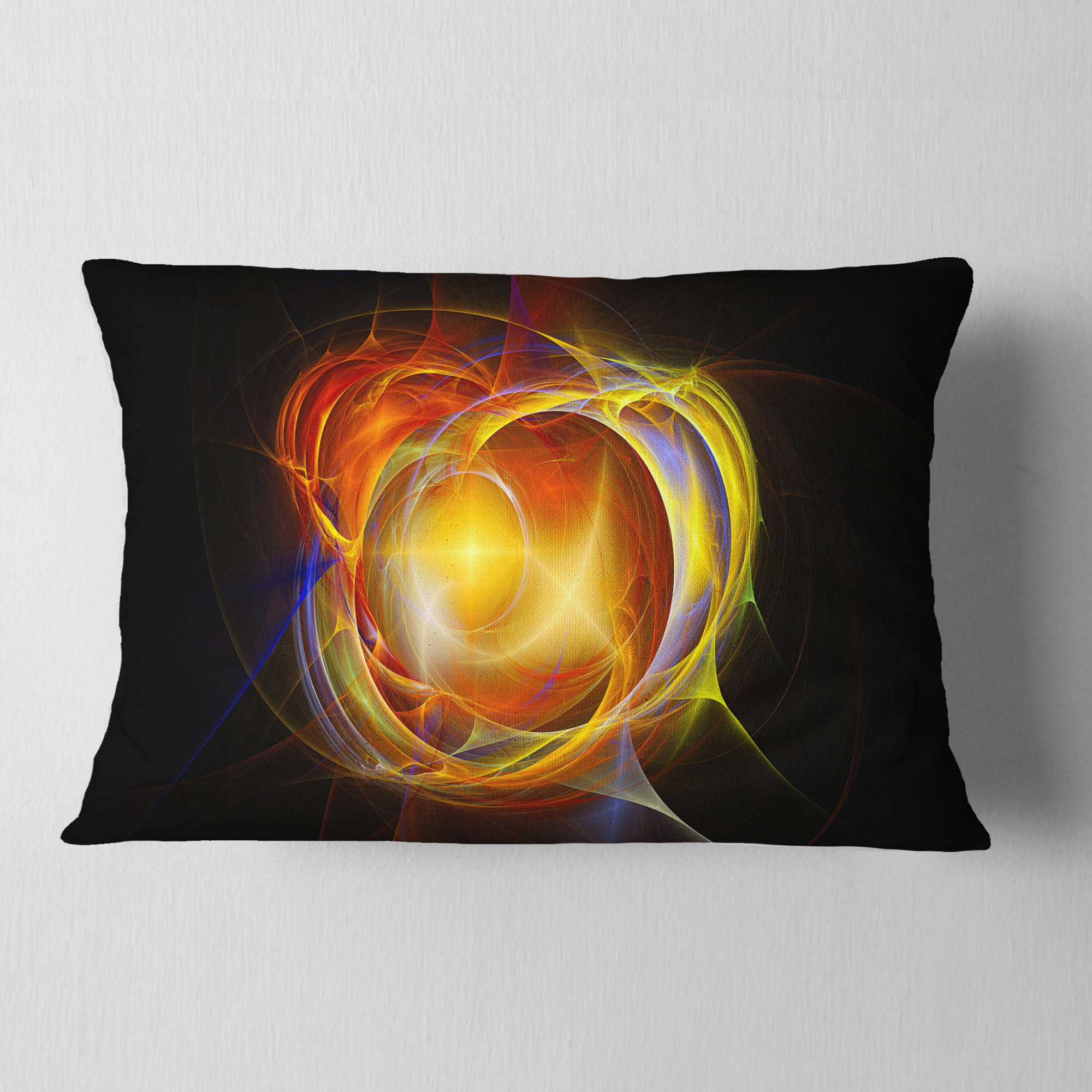 Design Art Supernova Explosion in Black - Abstract Printed Pillow | Wayfair