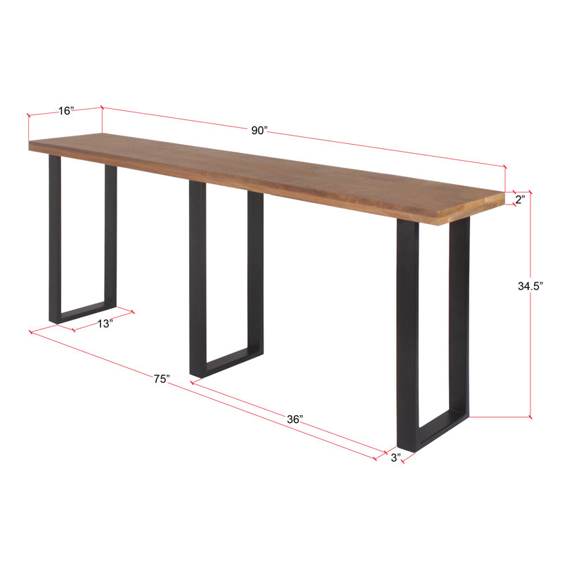 17 Stories Glendive 90" Mango Solid Wood Console Table & Reviews | Wayfair