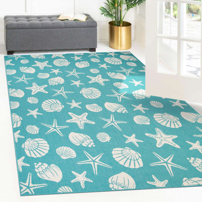 Beachcrest Home Donnie Nautical Seashells and Starfish Coastal Indoor ...