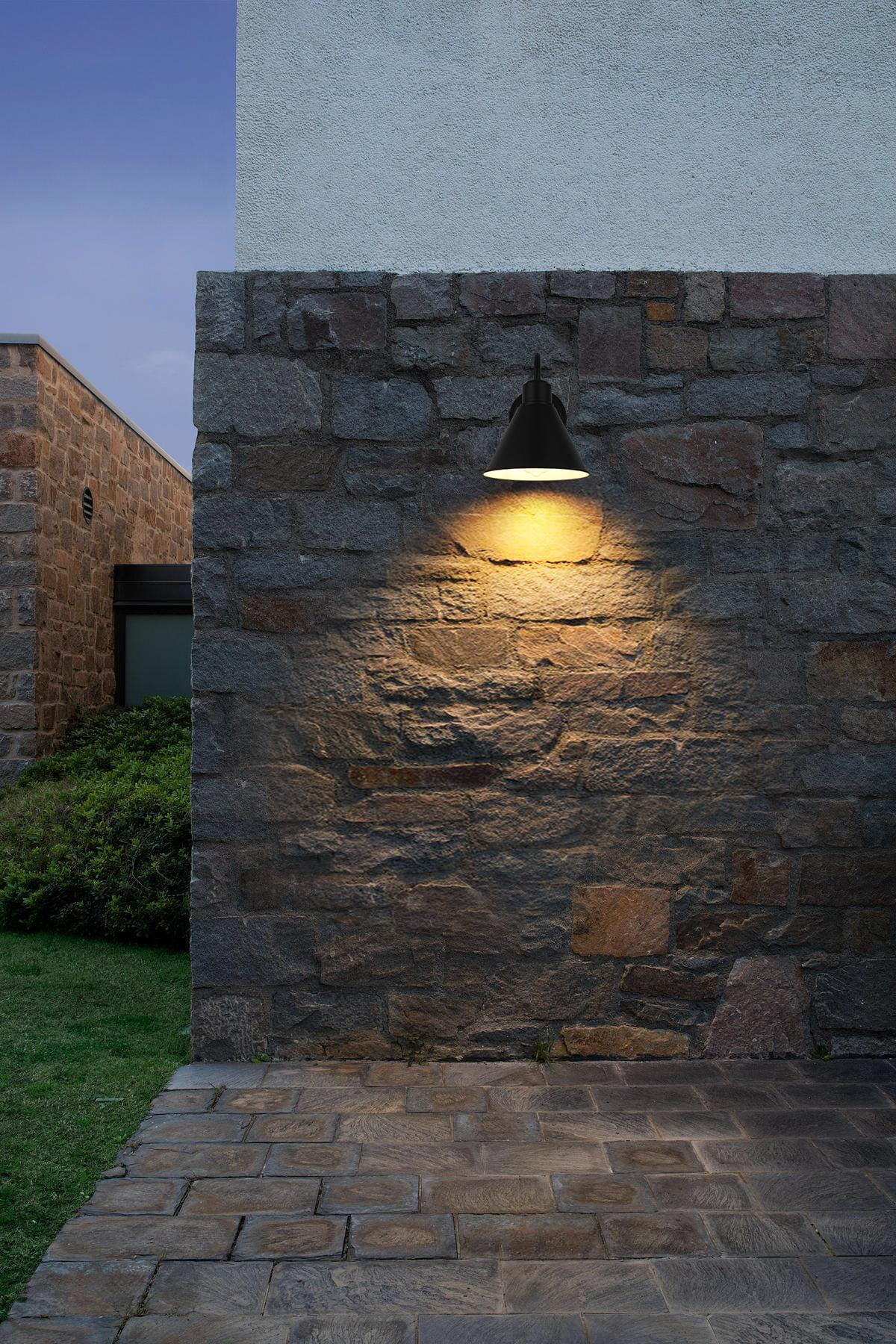 Winston Porter Colton Outdoor Wall sconce in Black | Wayfair