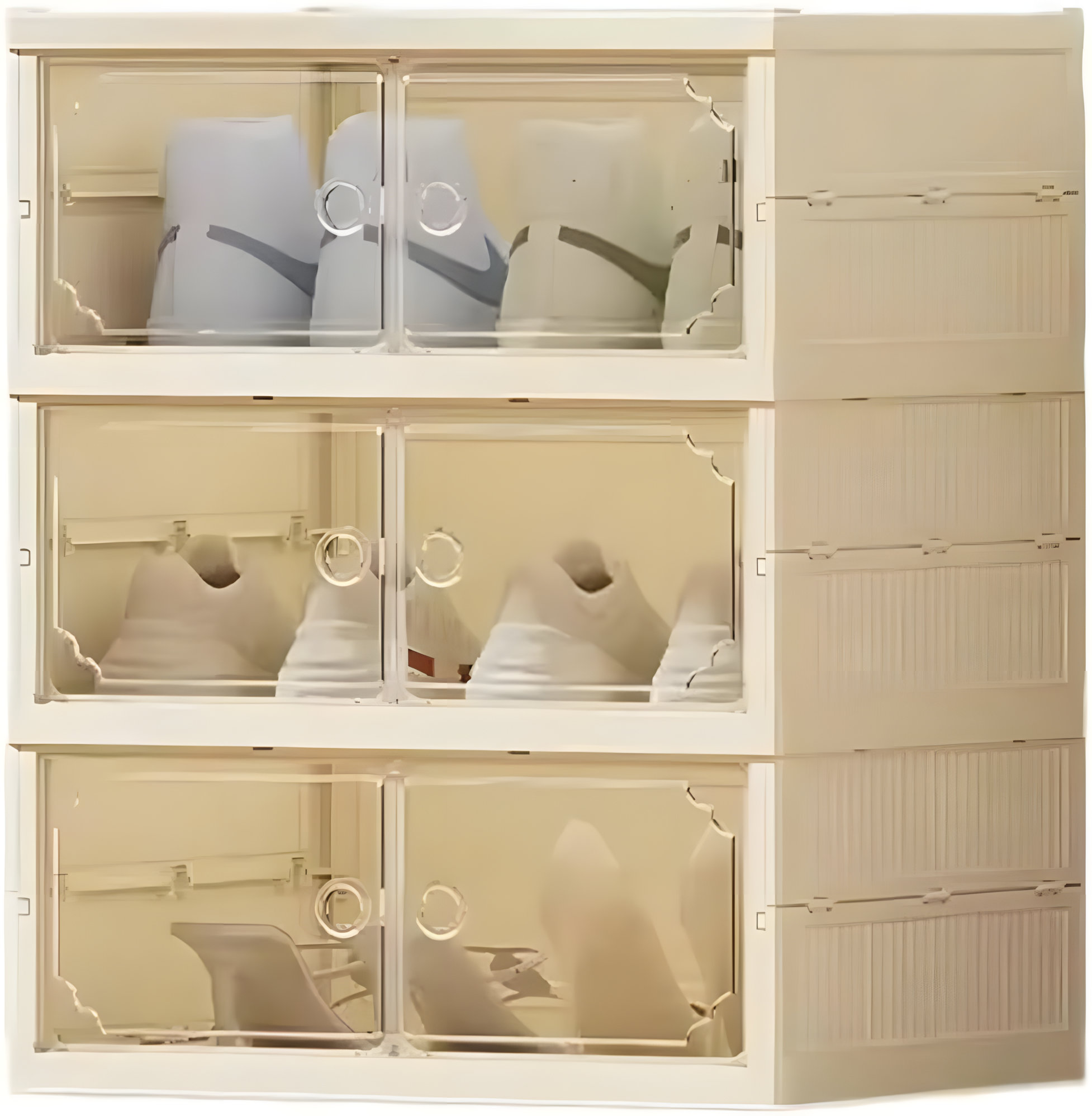 Rebrilliant 3-Tier Foldable Shoe Rack Organizer With Magnetic Door, No ...