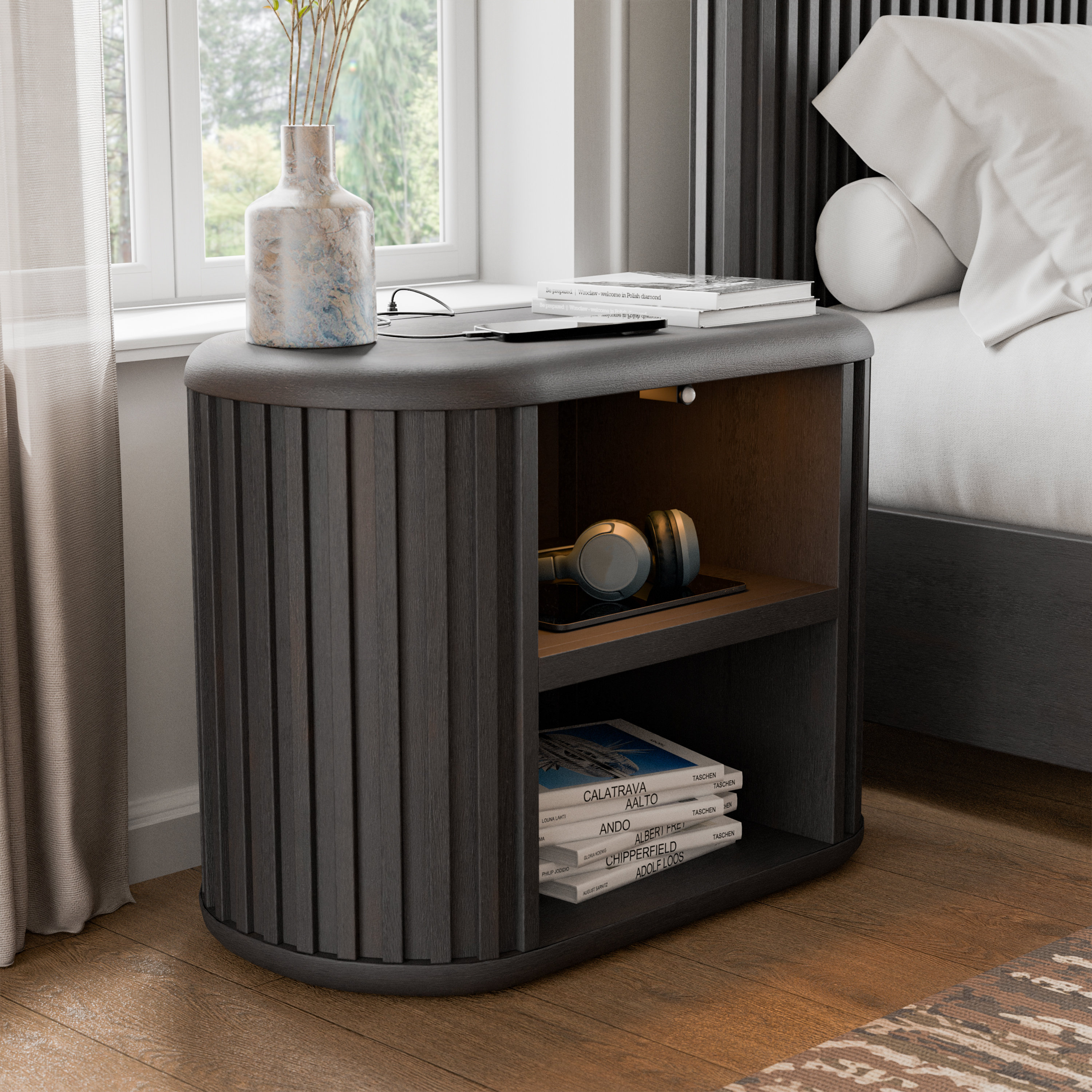 Latitude Run® Anatolija Varghese Open Shelf Nightstand With Motion ...