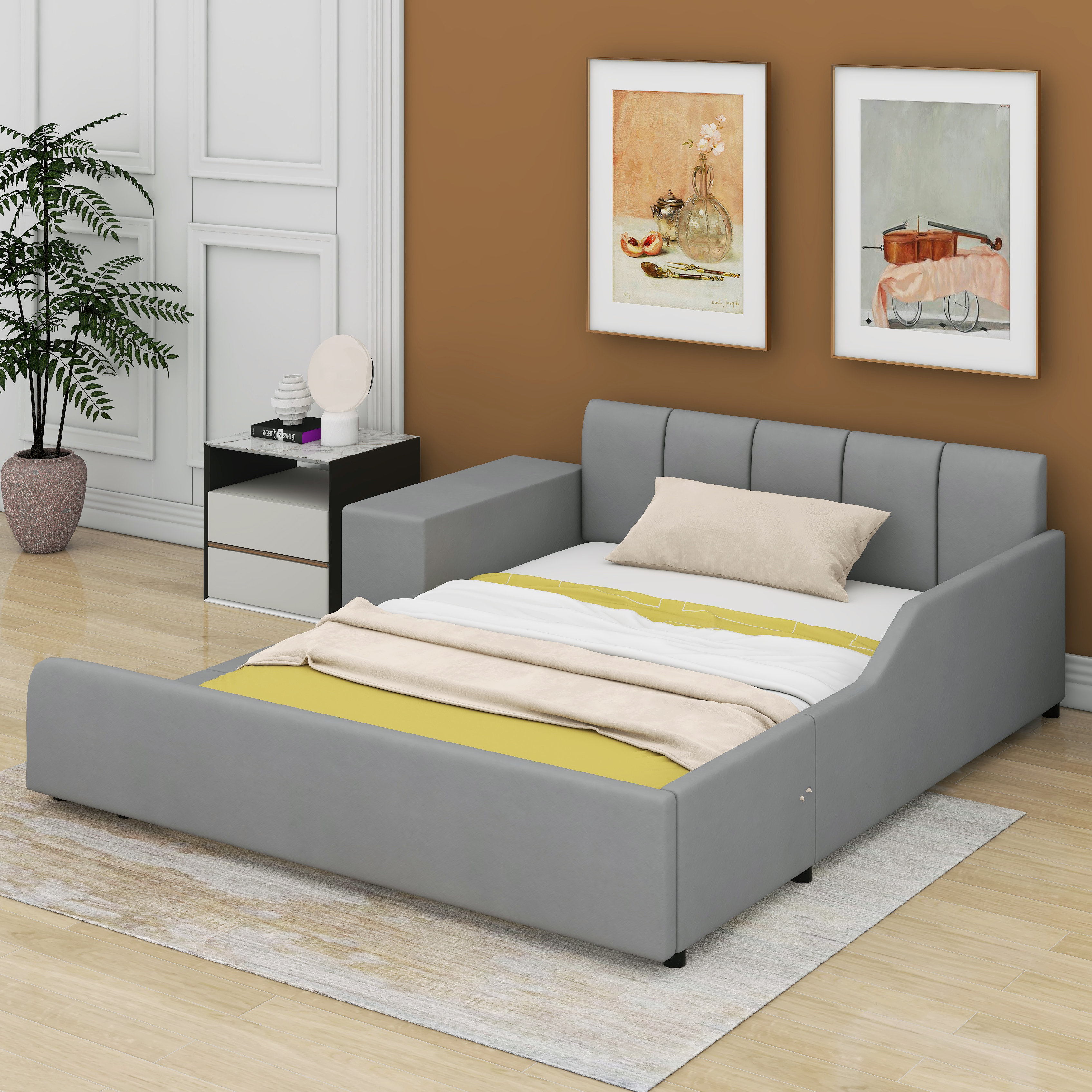 Latitude Run® Naquelle Queen Size Upholstered Mother & Child Bed with ...