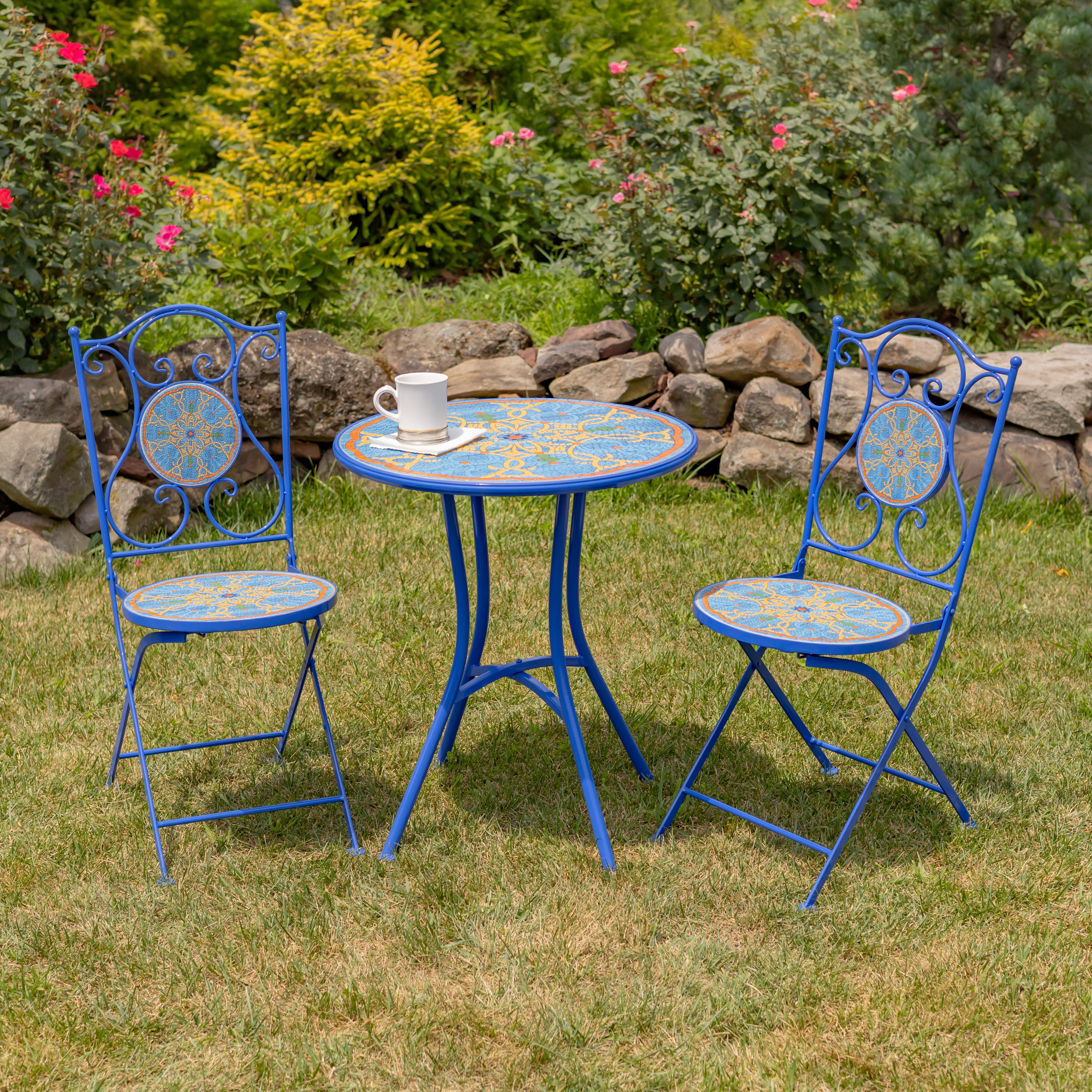 Bungalow Rose Rashaunda Round 2 - Person 23.62" Long Bistro Set | Wayfair