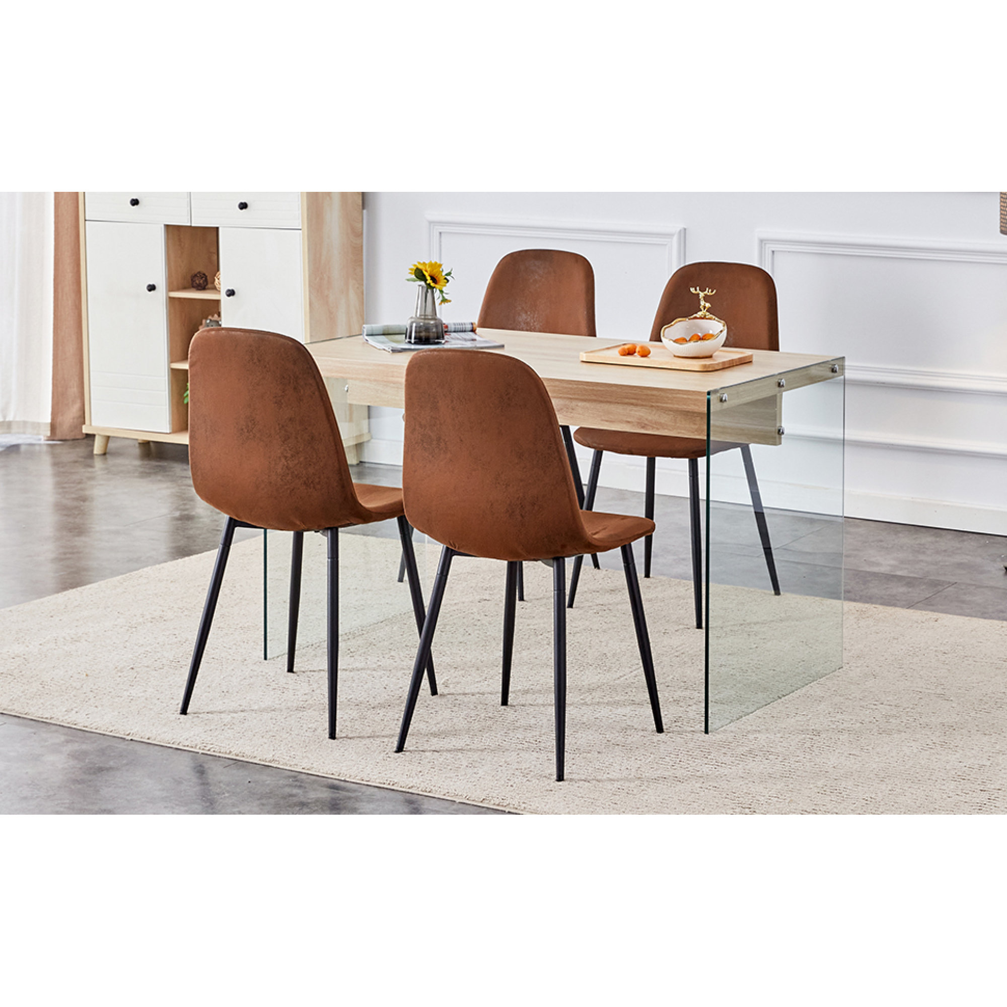 Corrigan Studio® Dining Set: Wood Texture Mdf Coffee Table With ...