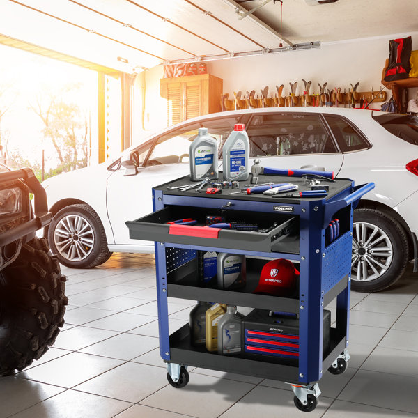 WORKPRO 28in 2-Drawer Rolling Tool Cart, Industrial Service Cart ...