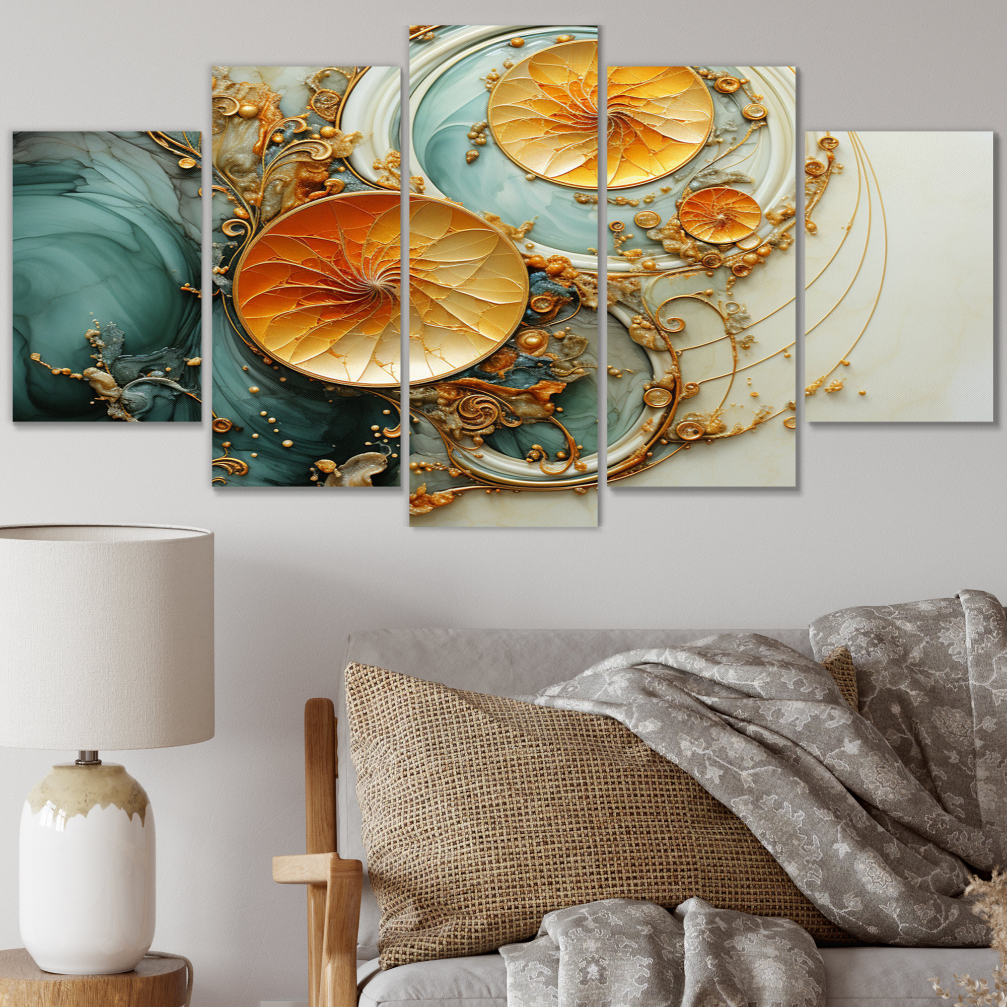 House of Hampton® Spiral - Abstract Spirals Metal Wall Decor Set | Wayfair