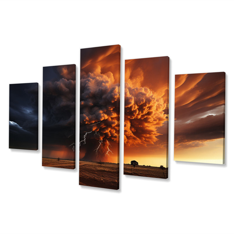 Latitude Run® 'Storm Raging Inferno II - Landscapes Canvas Art Print ...