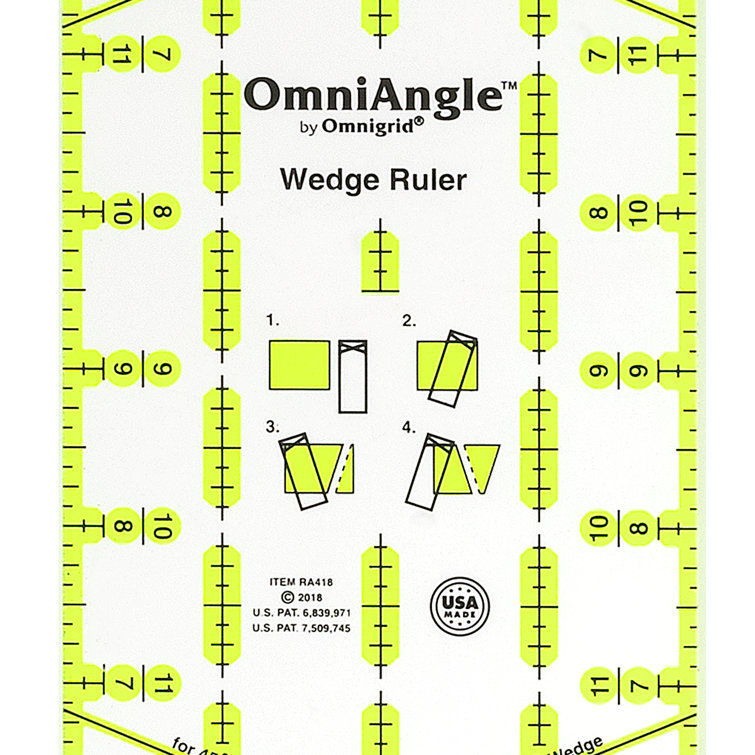 Omnigrid OmniAngle 4" x 18" Non-Slip Wedge Quilting Ruler - Wayfair Canada