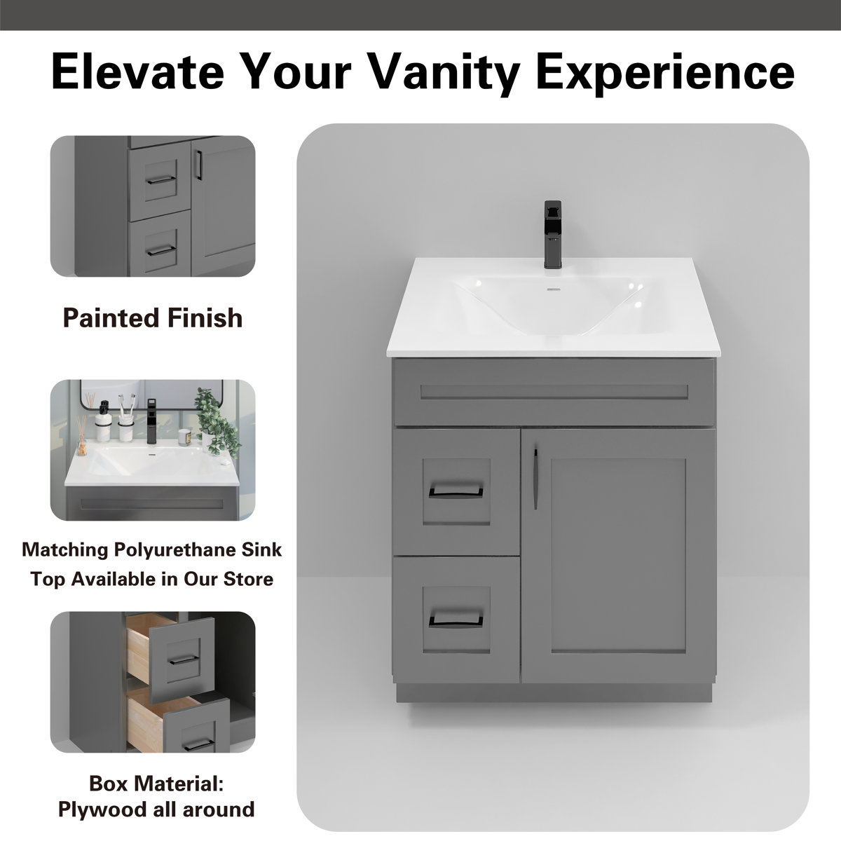Vanity Atelier 30'' Bathroom Vanity Sink Base Cabinet with Drawers in ...