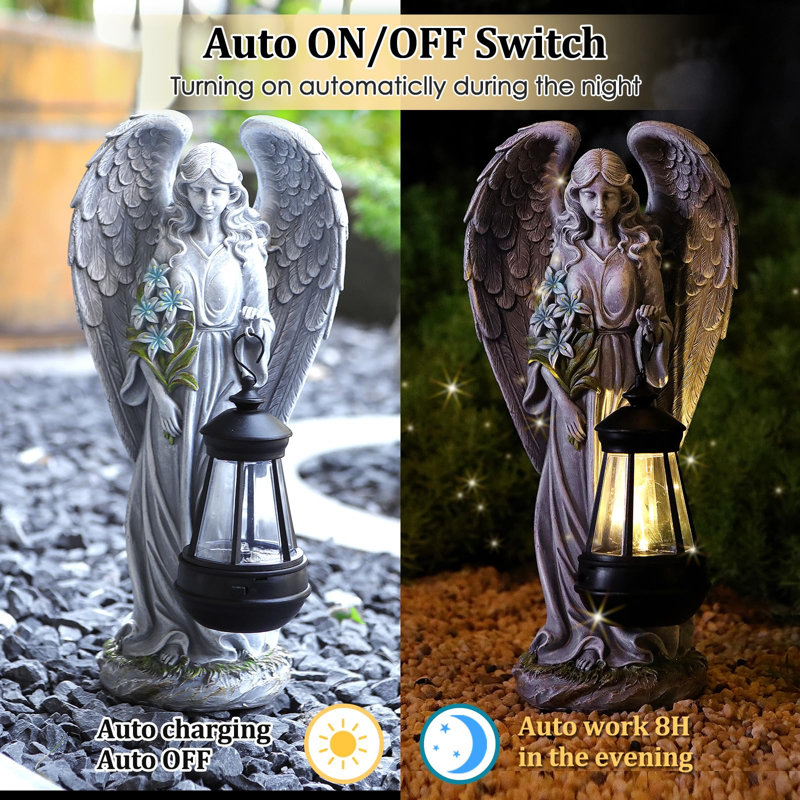 Trinx Solar Angel Outdoor Garden Decor Statues | Wayfair