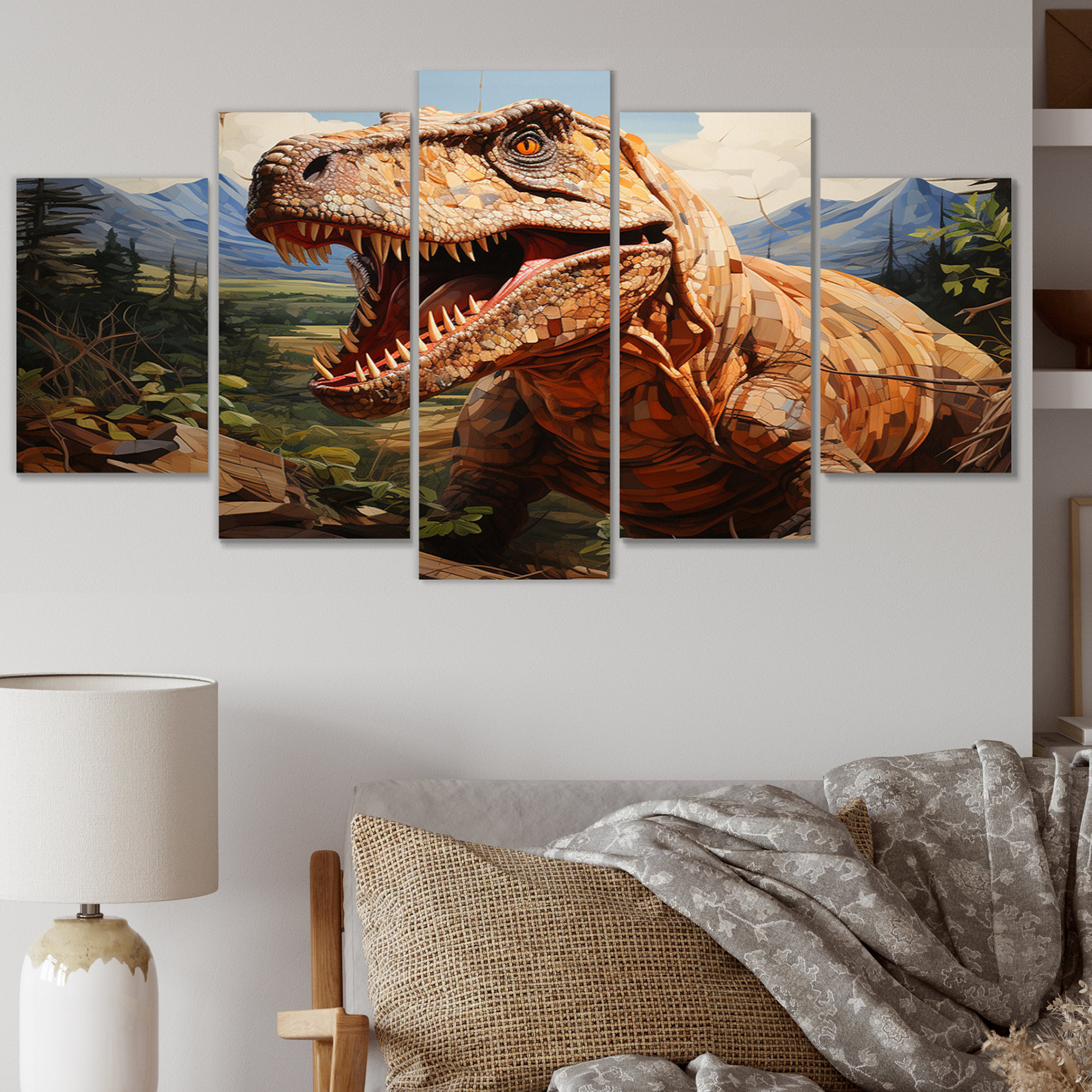 Trinx Dinosaur Prehistoric Legacy Pastoral II 5 Pieces | Wayfair