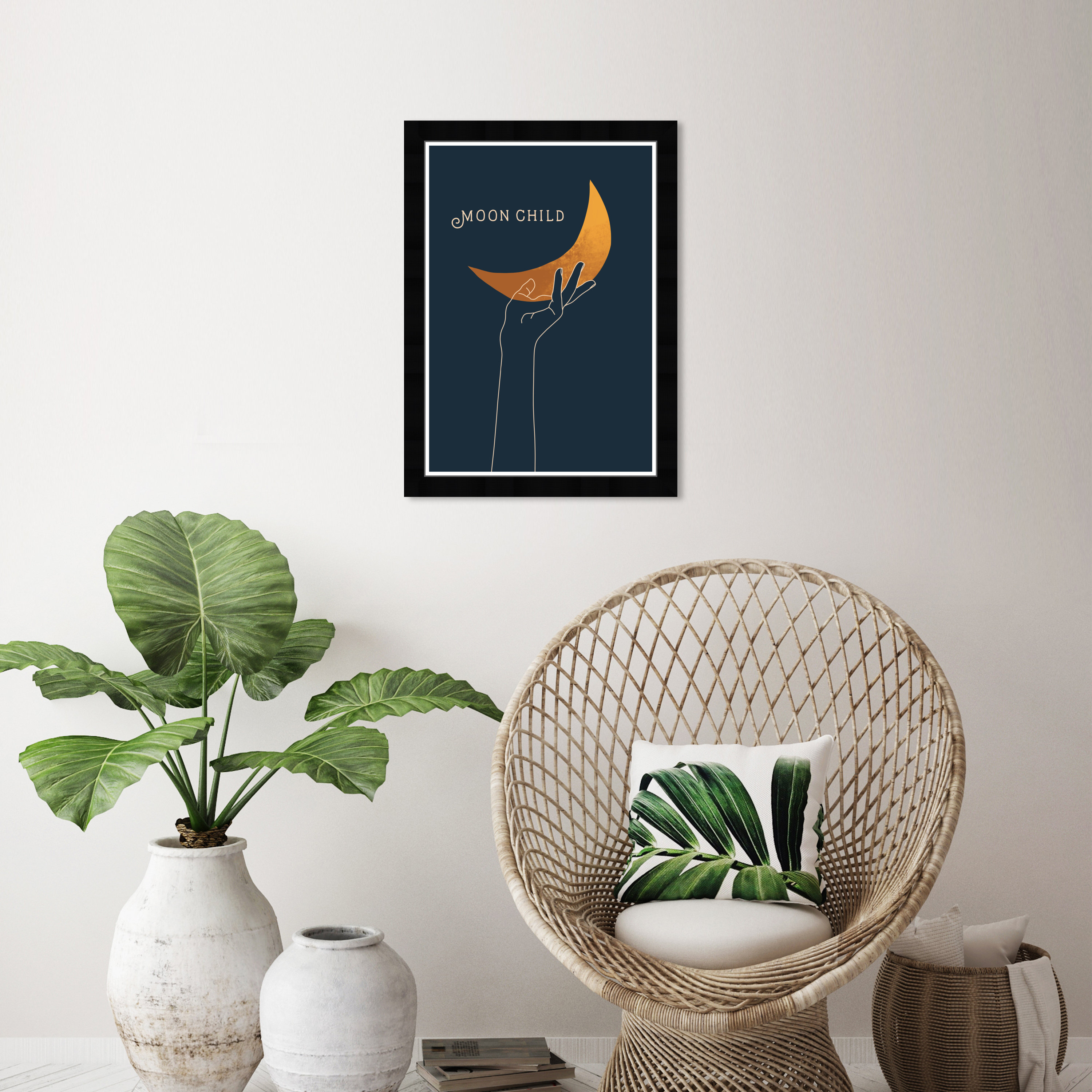 Ebern Designs Prints 'Astronomy And Space Moon Child Moons' Framed Art ...
