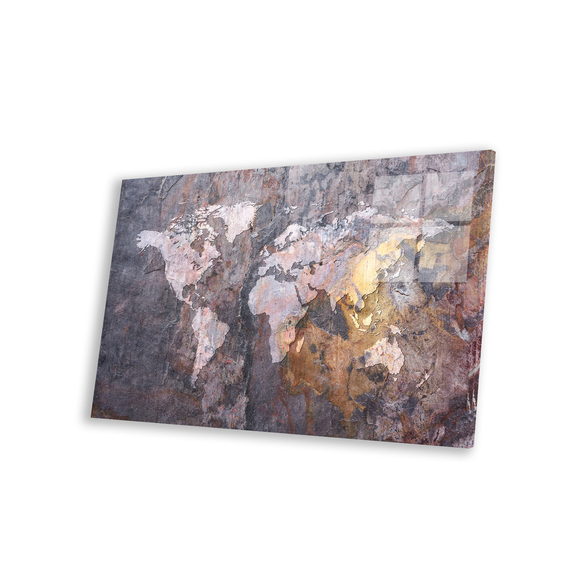 17 Stories World Map On Stone Background Print On Acrylic Glass | Wayfair
