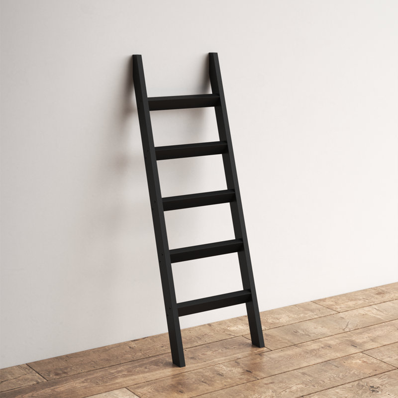 Kelly Clarkson Home 57.9'' Tall Black Wood Blanket Ladder & Reviews ...