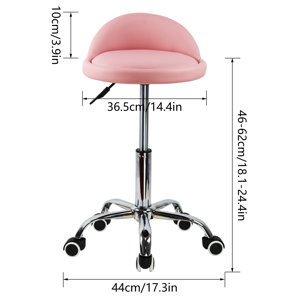 Inbox Zero Backed Adjustable Height Ergonomic Lab Stool with Wheels ...