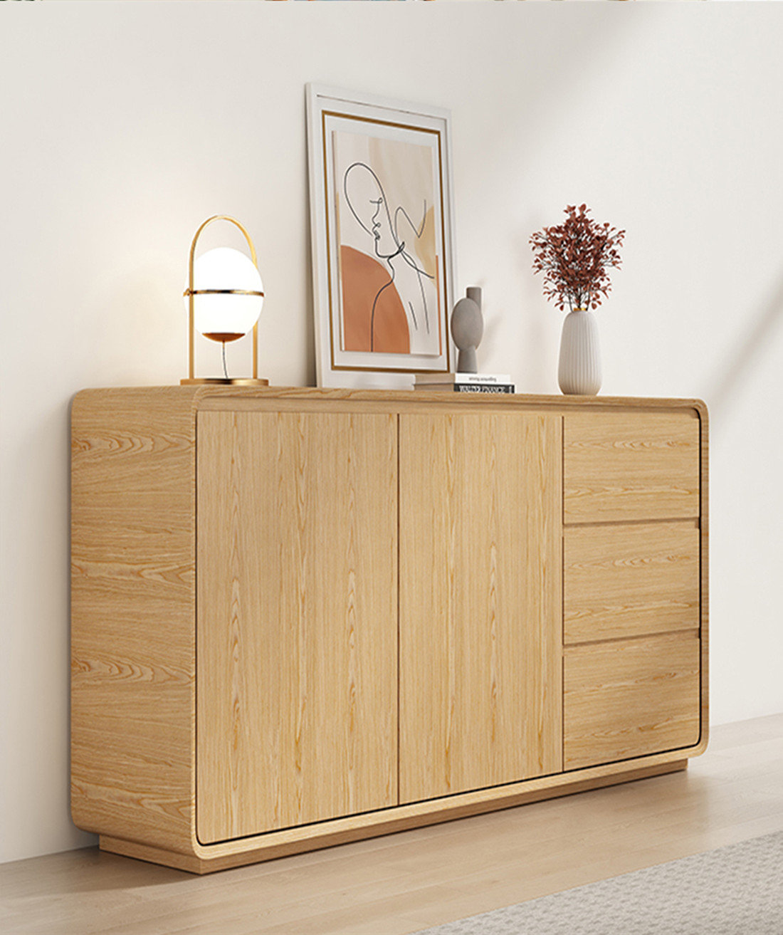 DineElegance.r Modern Simple Solid Wood Sideboard. 47.24'' Sideboard ...