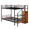 Latitude Run® Twin Over Full Metal Bunk Bed With Wire Shelving And ...