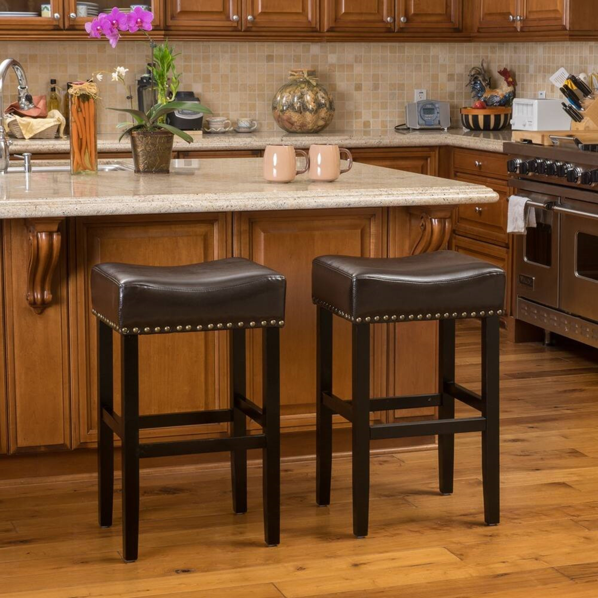 Lark Manor™ Inch Backless Leather Counter Stool Set Of | Wayfair
