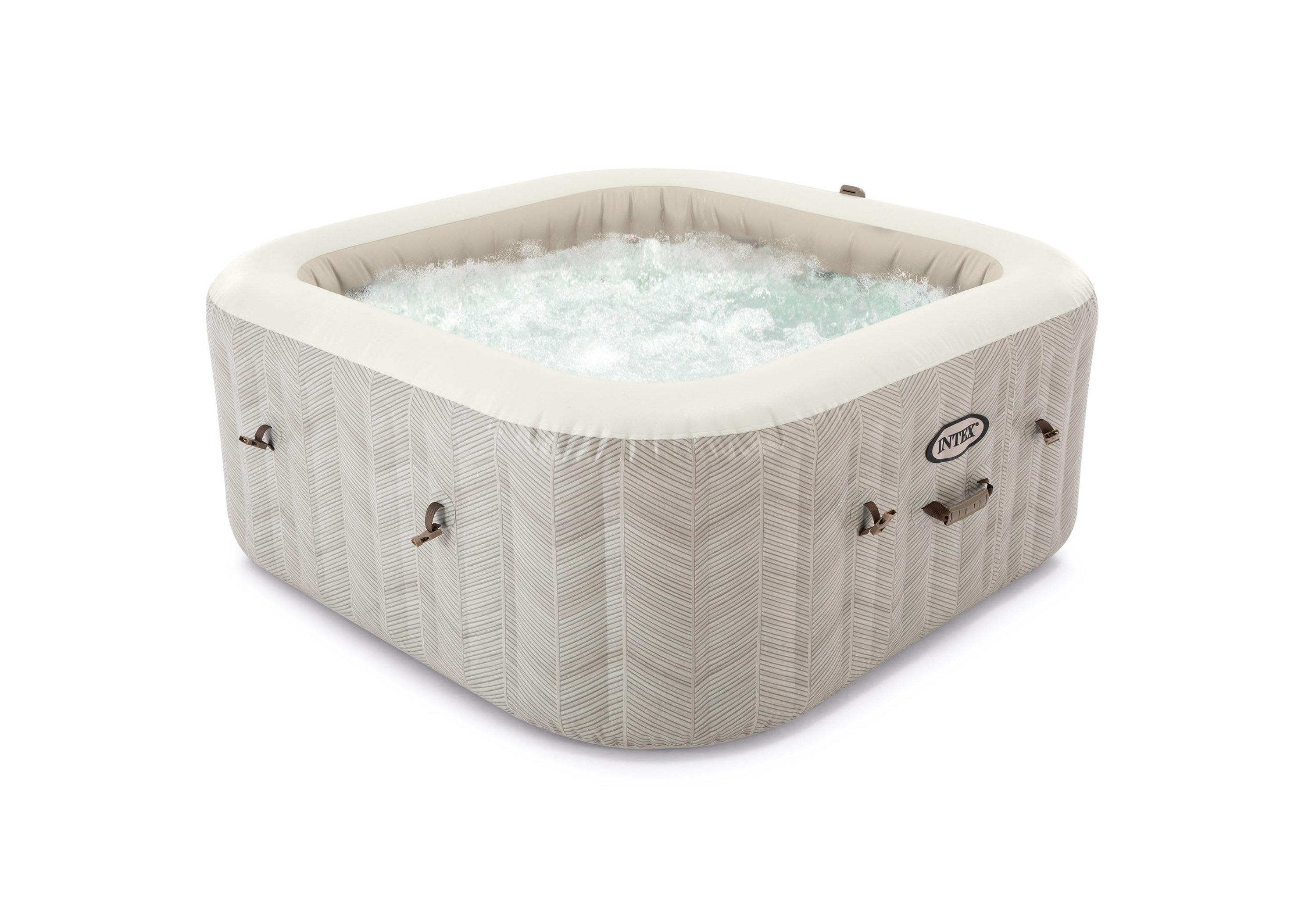 Intex 6-person 170 Jet Vinyl Square Inflatable Hot Tub in Off White ...