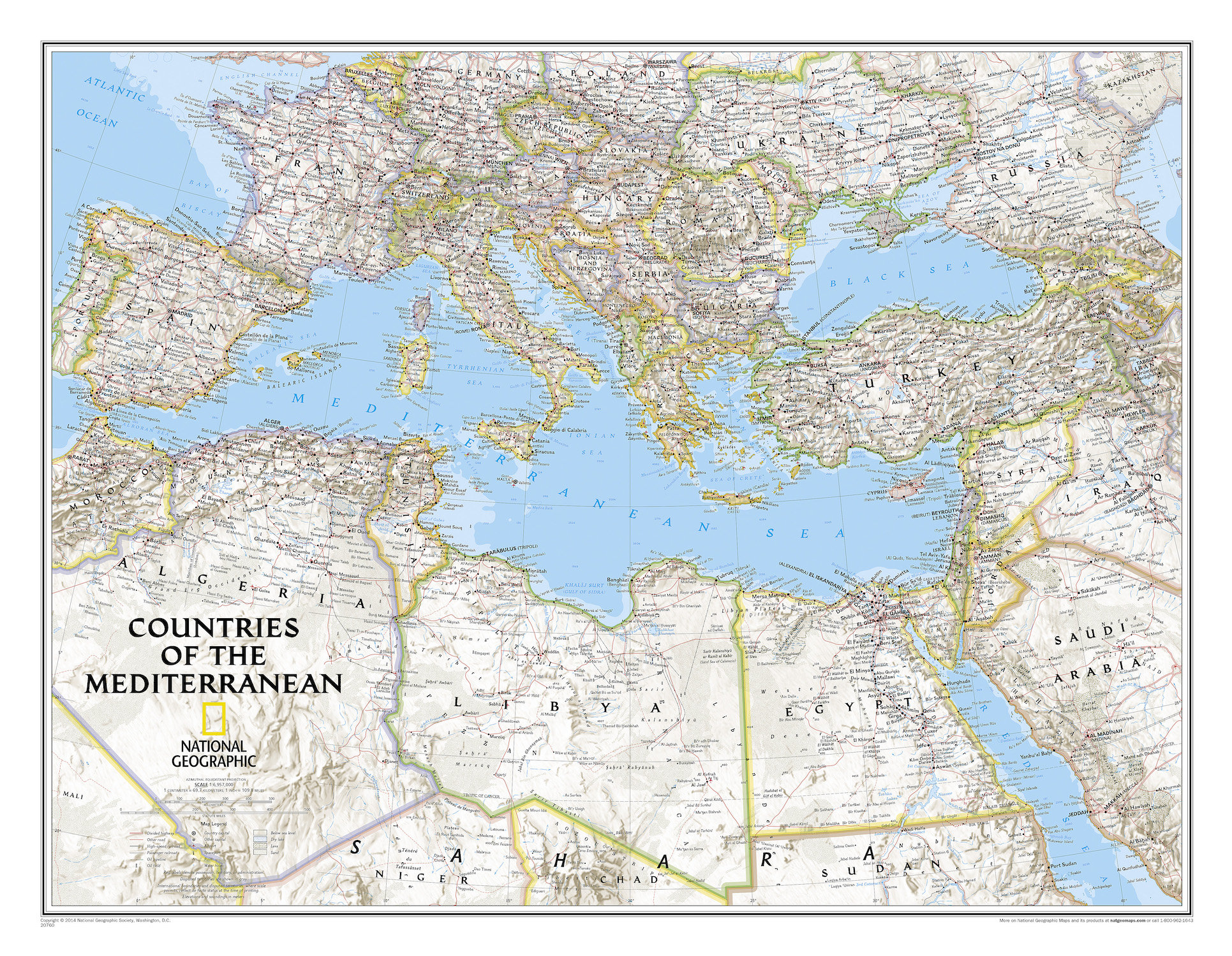 National Geographic Maps Countries of the Mediterranean Classic ...