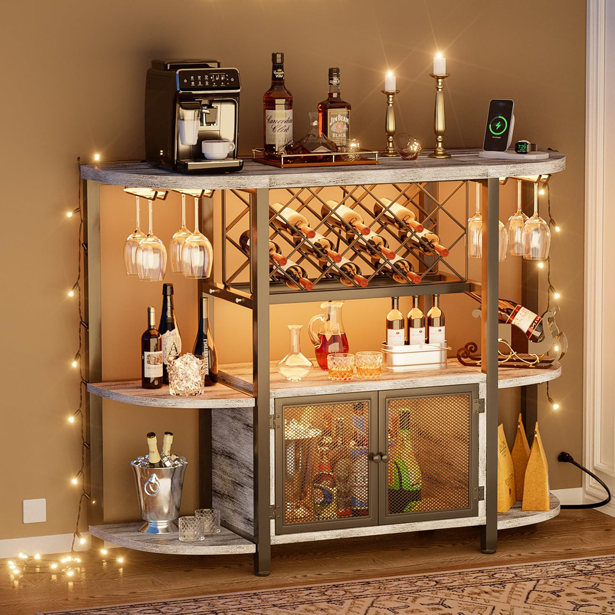 Mercer41 Ayzen 47.24'' Bar Cabinet | Wayfair