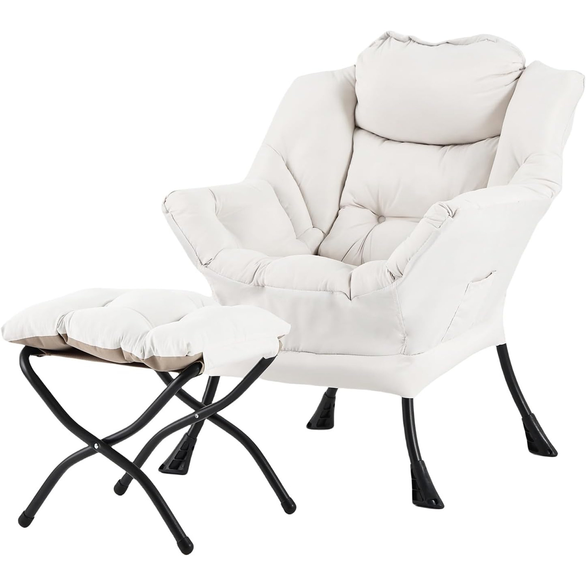Red Barrel Studio® Modern Lazy Chair with Ottoman | Wayfair