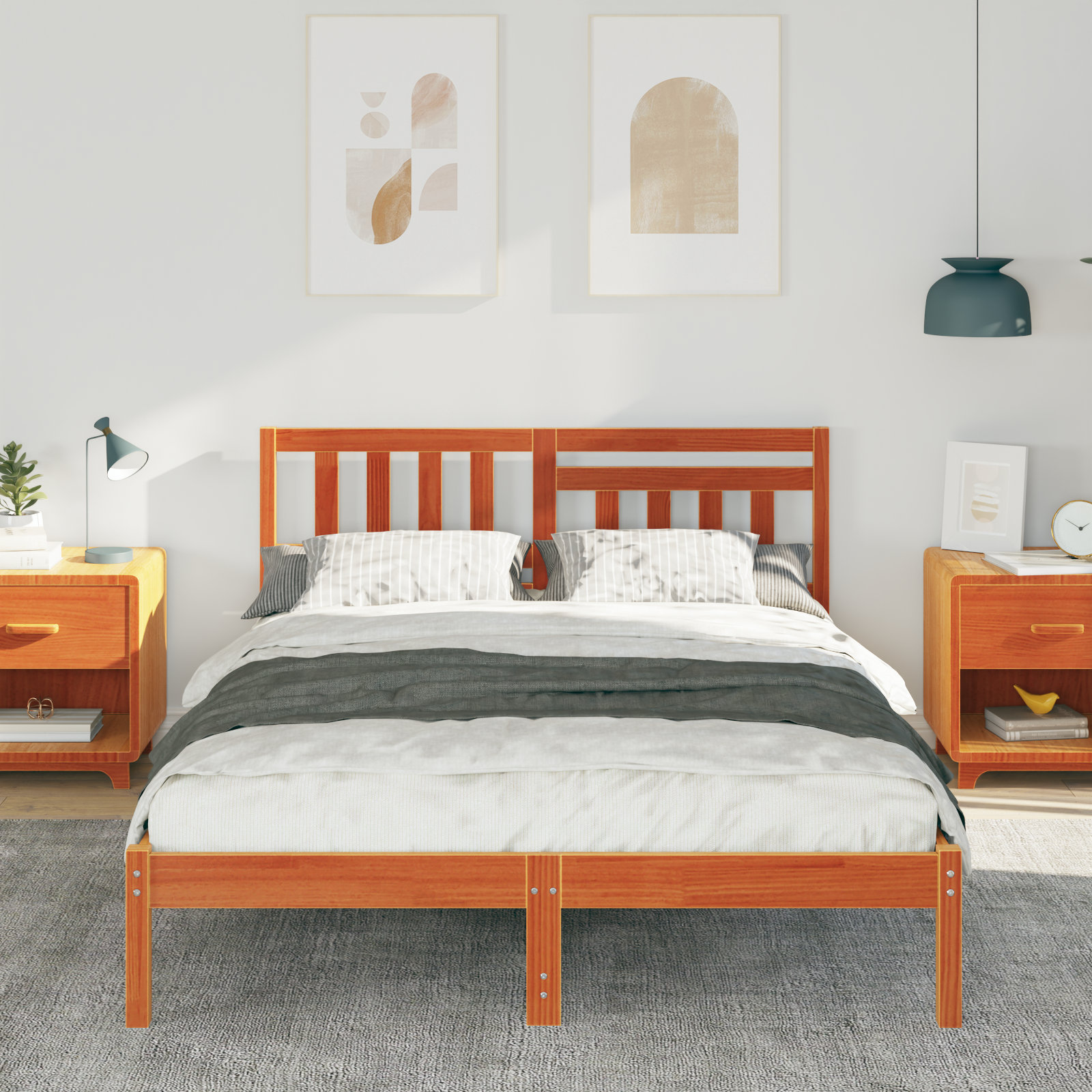 Lark Manor With Headboard Wax Solid Pine Wood | Wayfair.co.uk