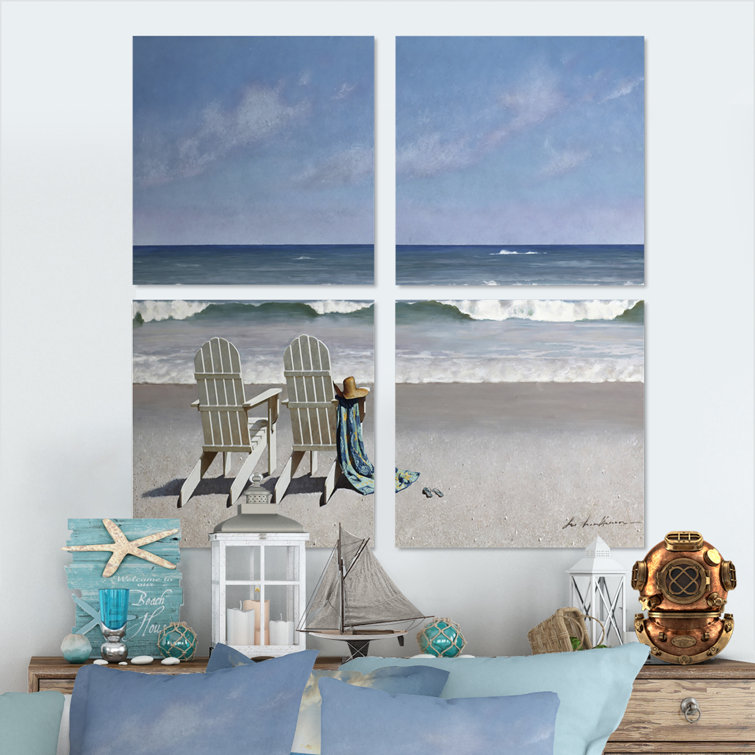 Rosecliff Heights Tide Watching 4 Pieces Print | Wayfair