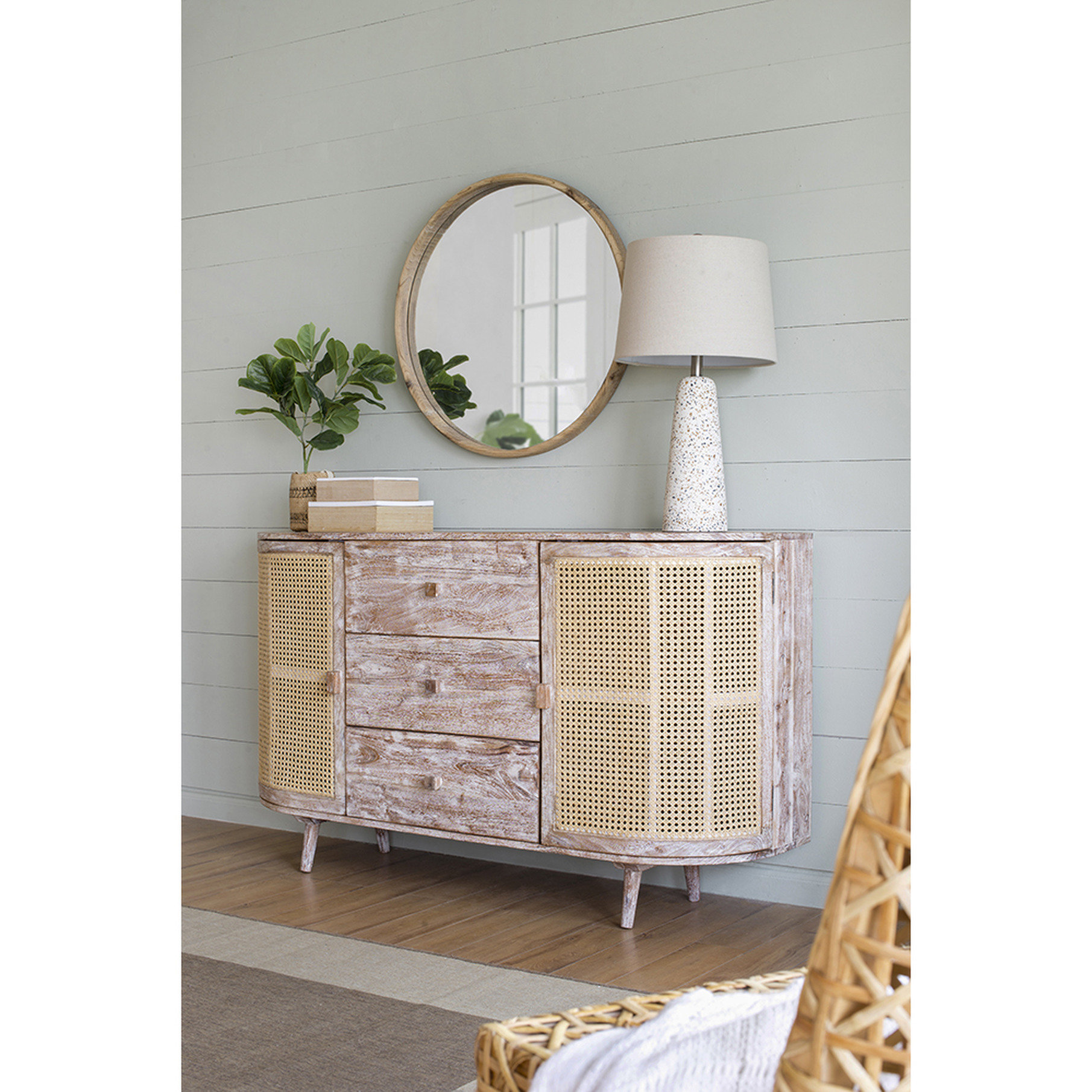 Bayou Breeze 33-inch Tall Entertainment Cabinet With Cane Doors And ...