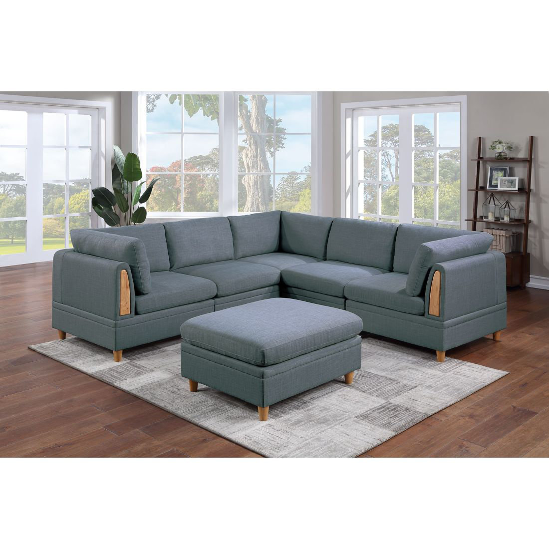 Hokku Designs Amonie Contemporary Furniture Sectional Sofa Set Dorris ...