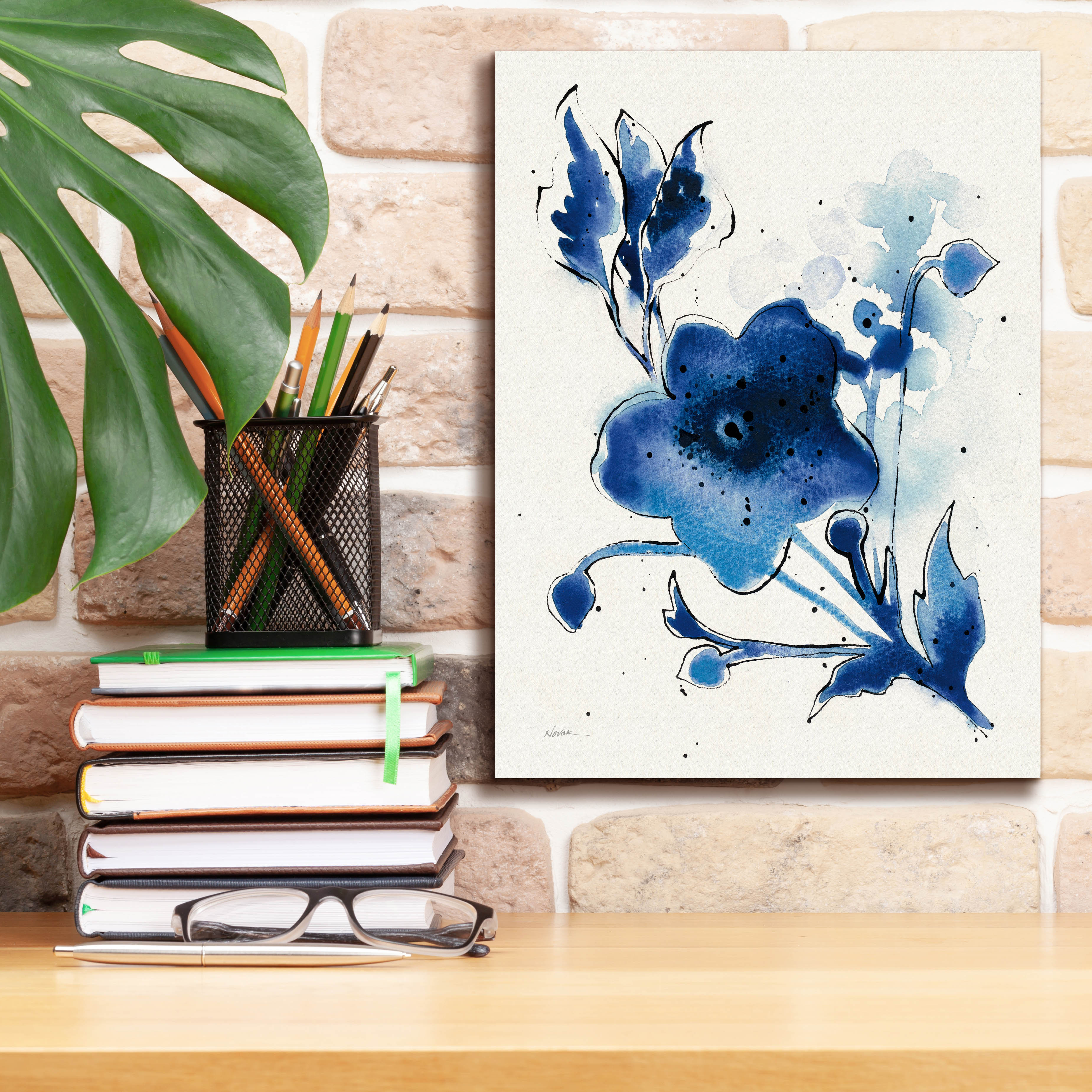 Winston Porter Independent Blooms Blue 2' by Shirley Novak Canvas Wall ...