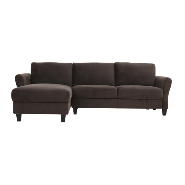 Winston Porter Melva 98.4" Round Arm Left Hand Facing Sofa & Chaise ...