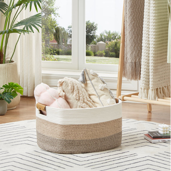 Highland Dunes Anchie Fabric Laundry Basket with Handles & Reviews ...